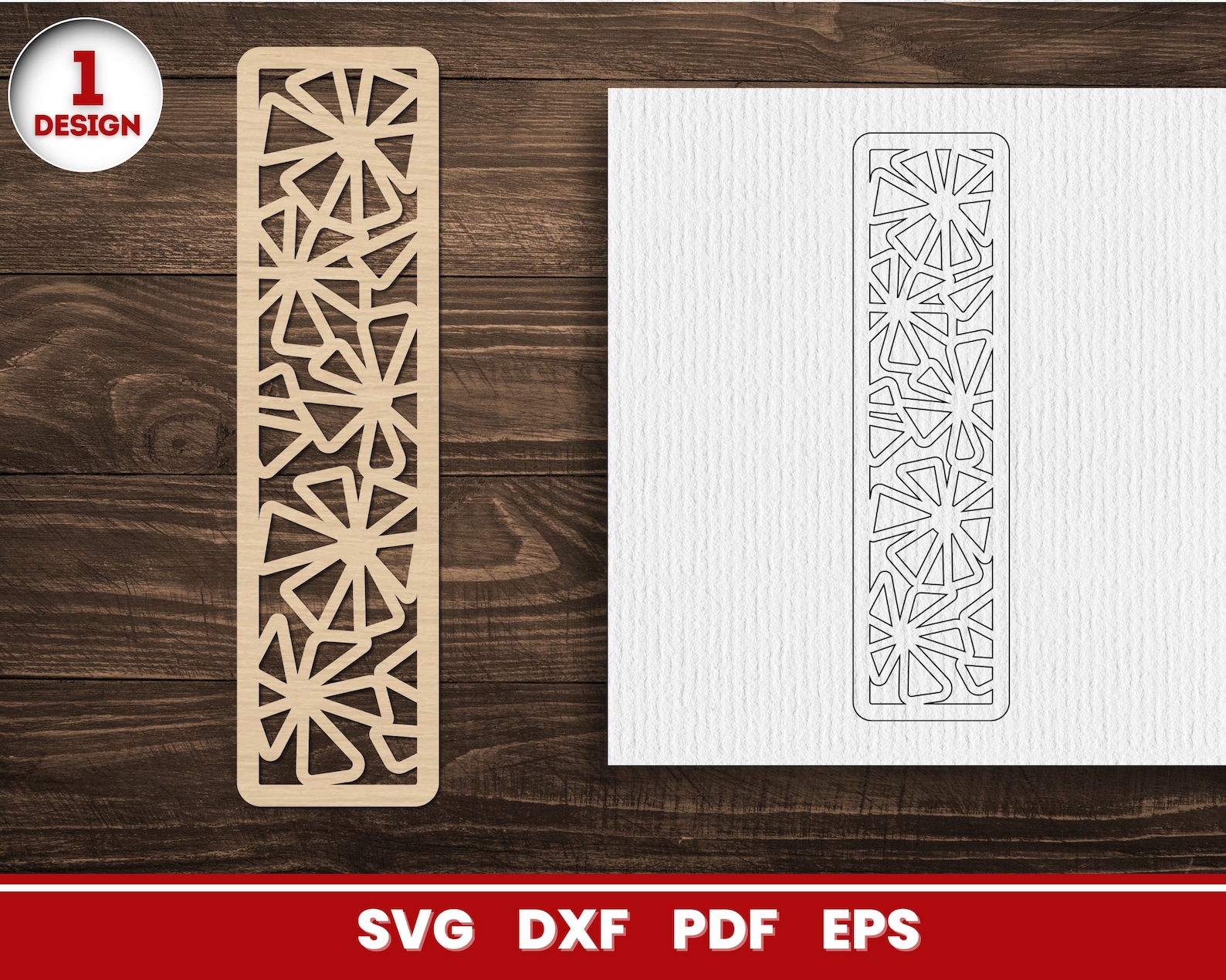 Geometric Bookmarks SVG Bundle, SVG Bundle for Glowforge, Bookmark ...