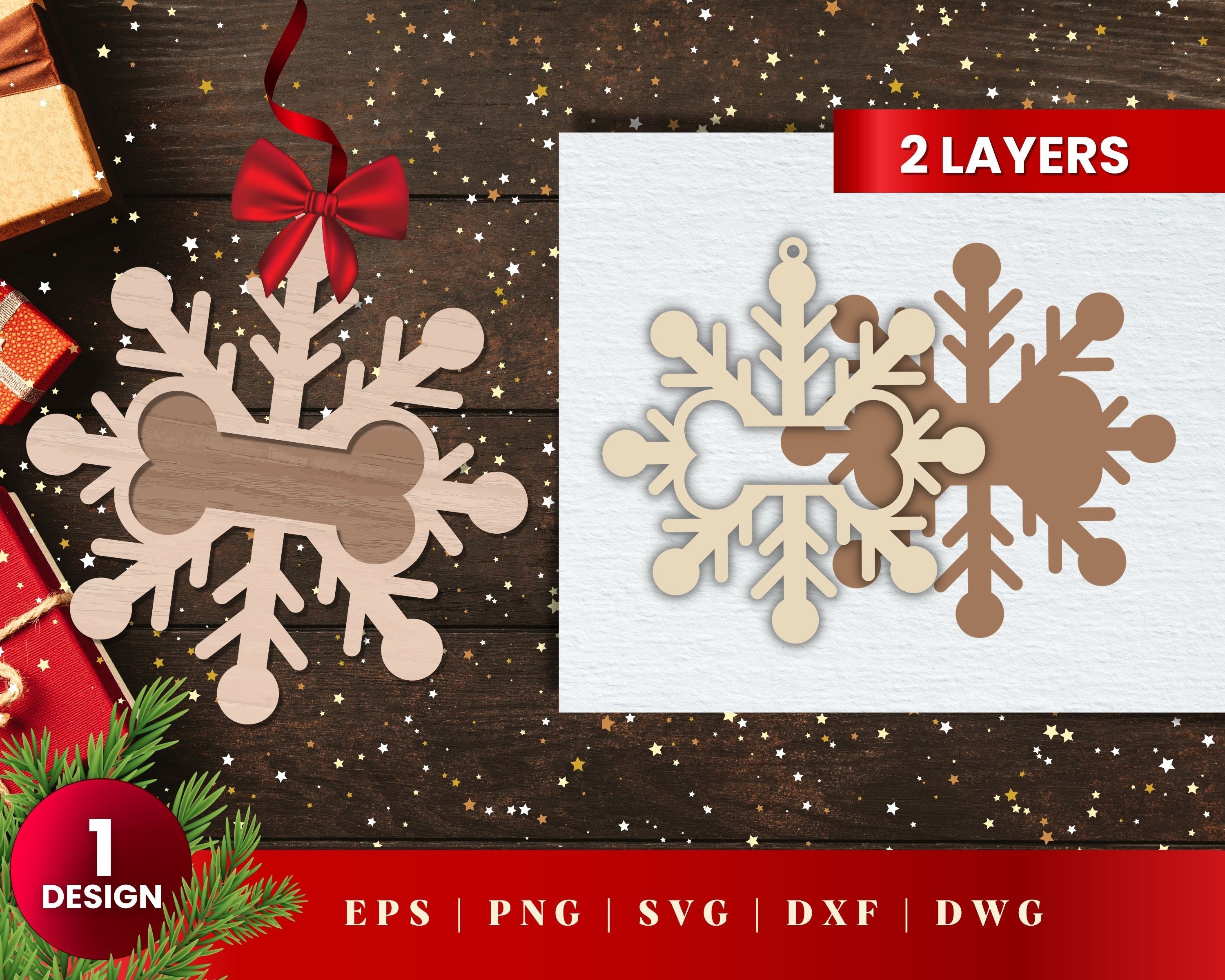 Dog Christmas Ornaments Laser Cut, SVG Bundle for Glowforge, Dog Lover ...