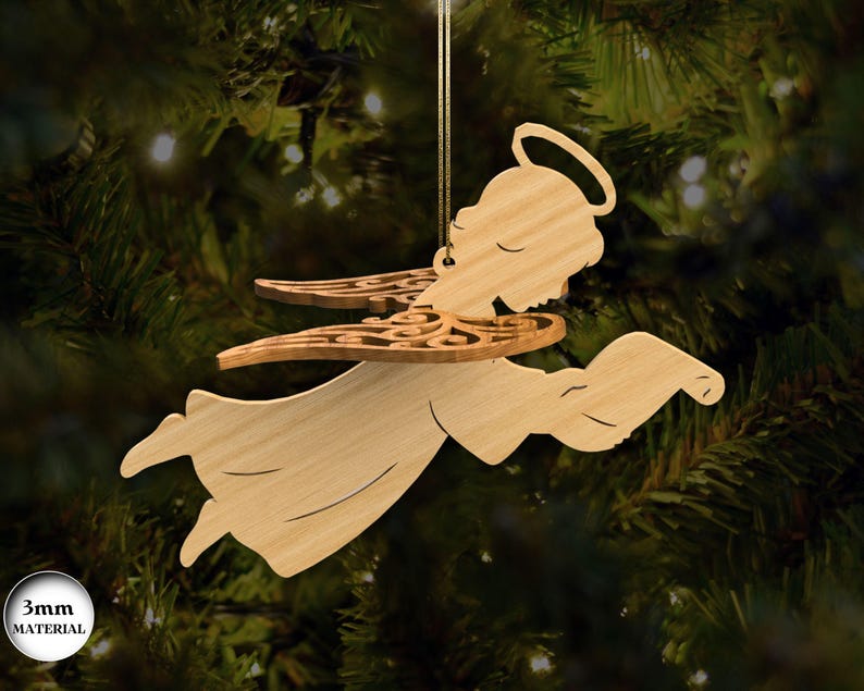 3D Christmas Angels Ornament Bundle, Angel Laser Cut, Nativity Ornament ...
