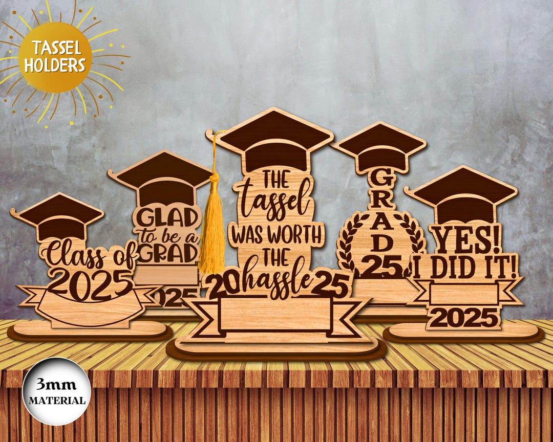 Graduation Tassel Holders Laser Cut, Graduation Gift, Personalized ...