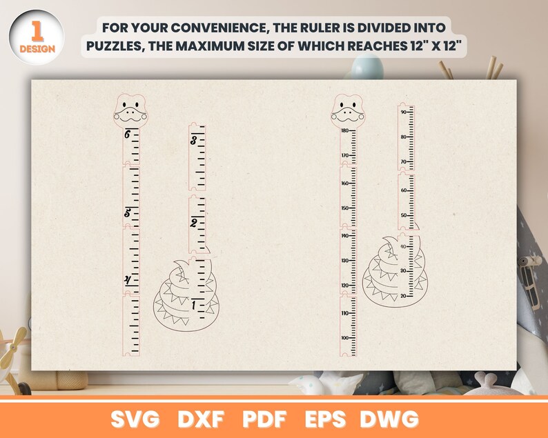 Snake Height Chart Laser Cut, SVG File for Glowforge, Children's Room ...