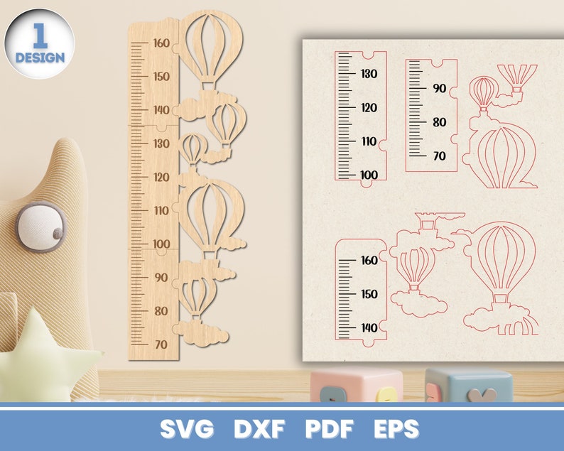 Kids Growth Chart Ruler Bundle, SVG Bundle for Glowforge, Children's ...