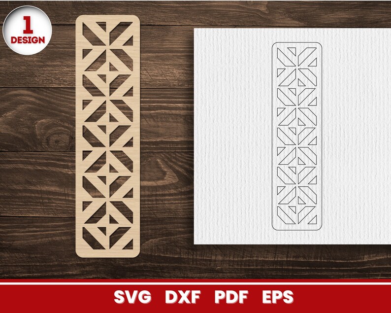 Geometric Bookmarks SVG Bundle, SVG Bundle for Glowforge, Bookmark ...