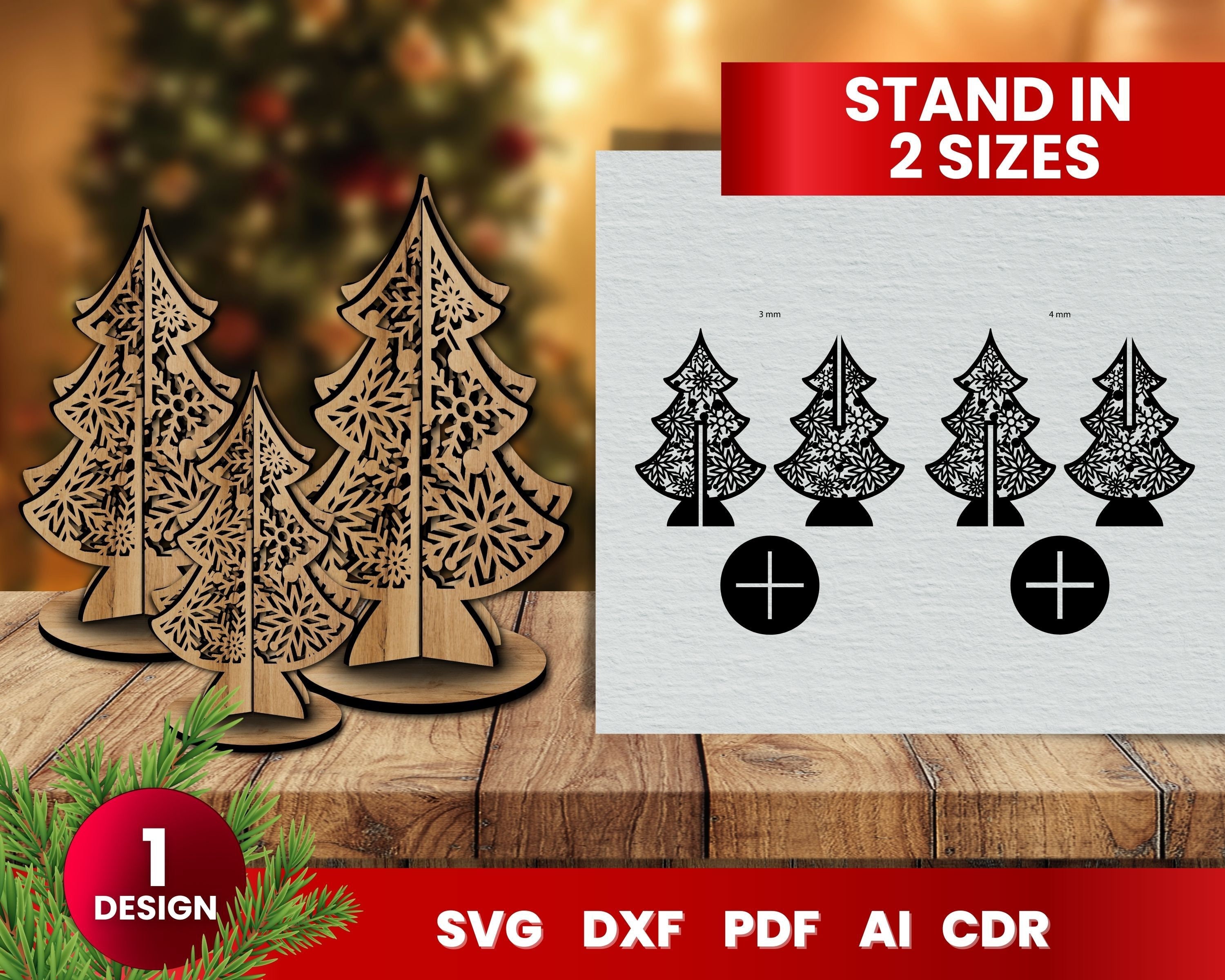 Christmas Tree Laser Cut, SVG Bundle for Glowforge, Christmas, Cricut ...