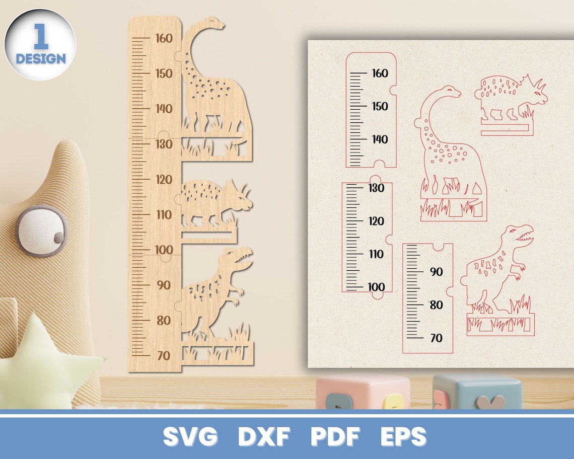 Kids Growth Chart Ruler Bundle, SVG Bundle for Glowforge, Children's ...