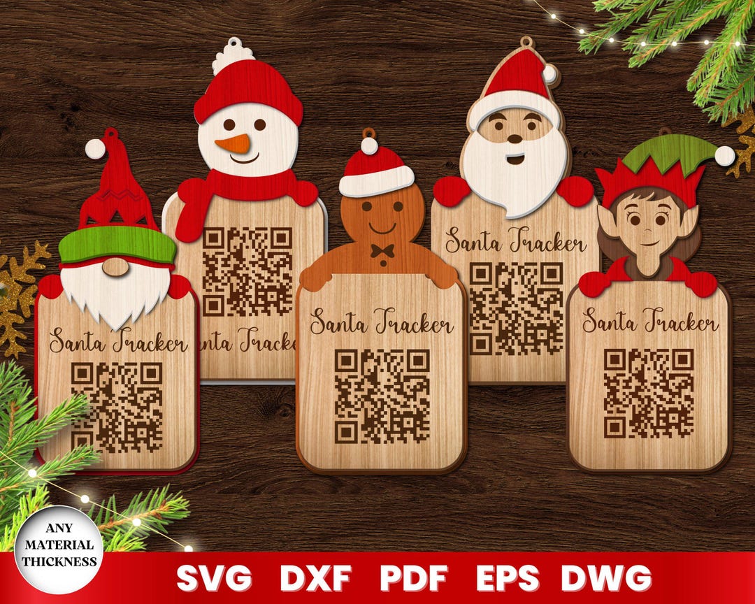 Christmas Santa Tracker Laser Cut, Christmas SVG, Glowforge, Scan to ...