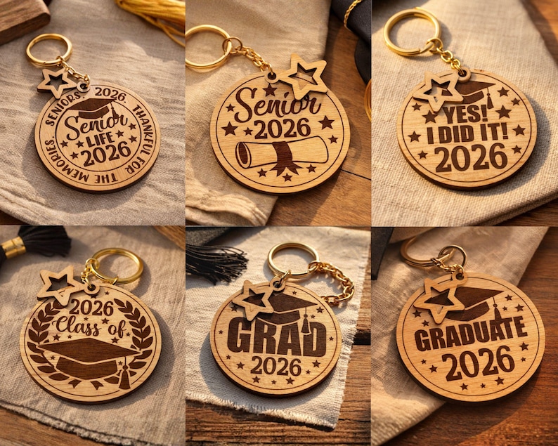 Graduation 2026 Keychain SVG Bundle, Senior Keyrings SVG, Class of 2026 ...