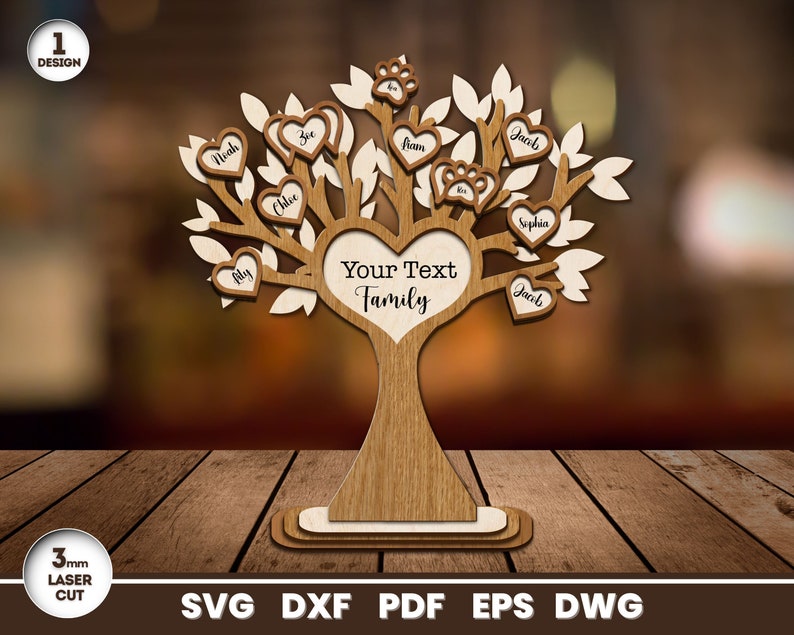 Family Tree Laser Cut File, Home Decoration, SVG Files for Glowforge ...