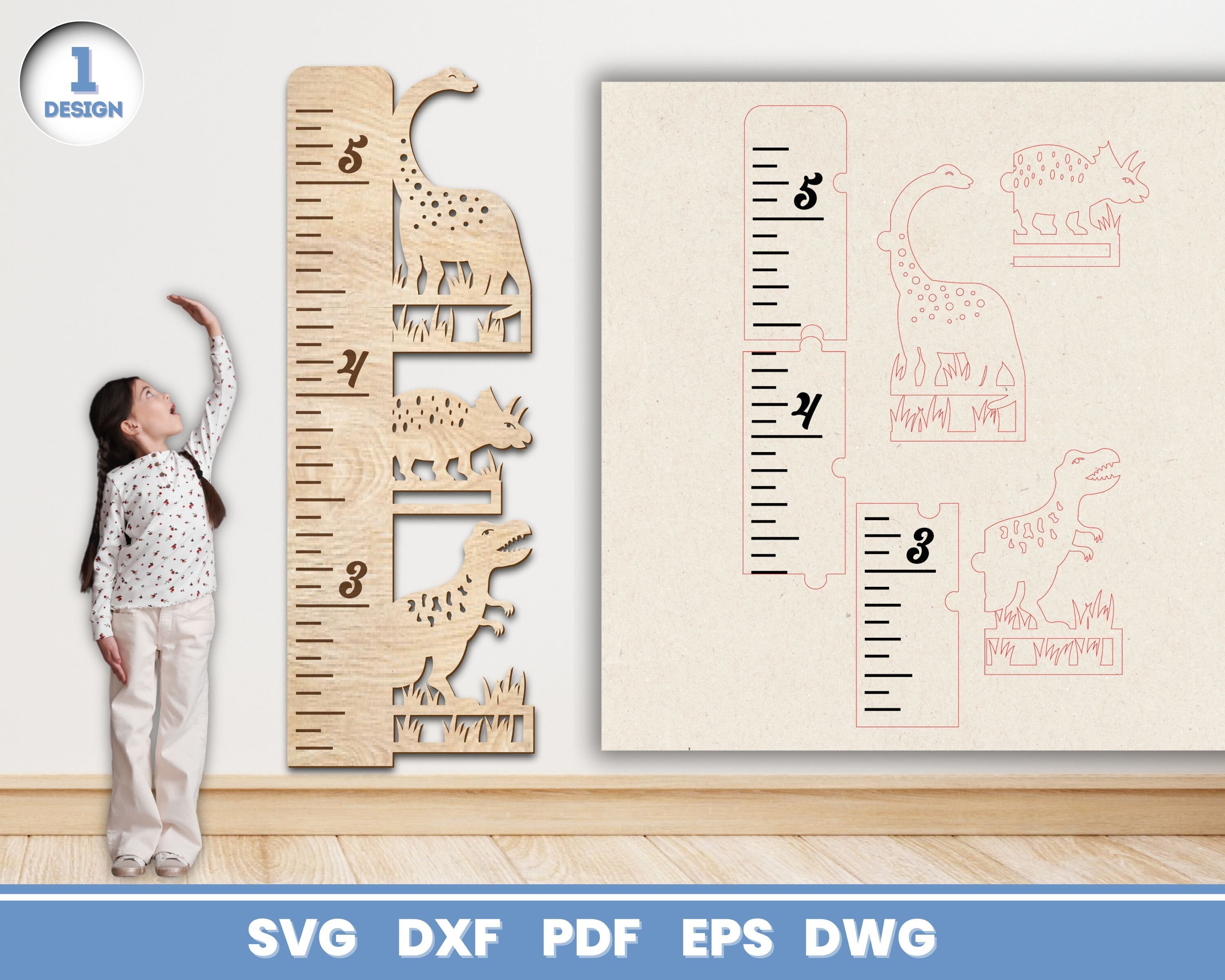 Growth Chart Rulers Bundle, SVG Bundle for Glowforge, Children's Room ...