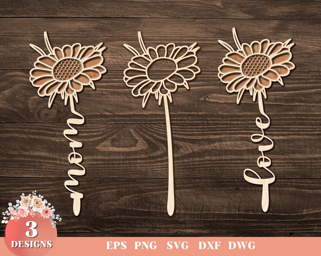 Flower Laser Cut Files, Home Decoration, SVG Files for Glowforge ...