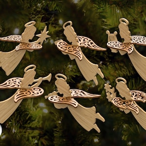 3D Christmas Angels Ornament Bundle, Angel Laser Cut, Nativity Ornament ...