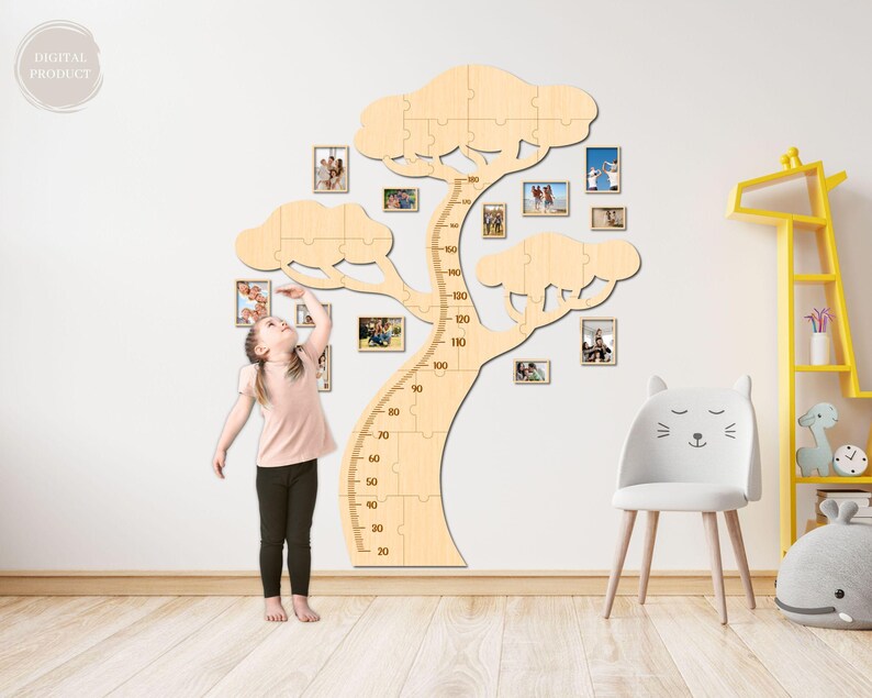 Family Tree Height Chart Laser Cut, Family Tree Photo Frames, Nursery ...