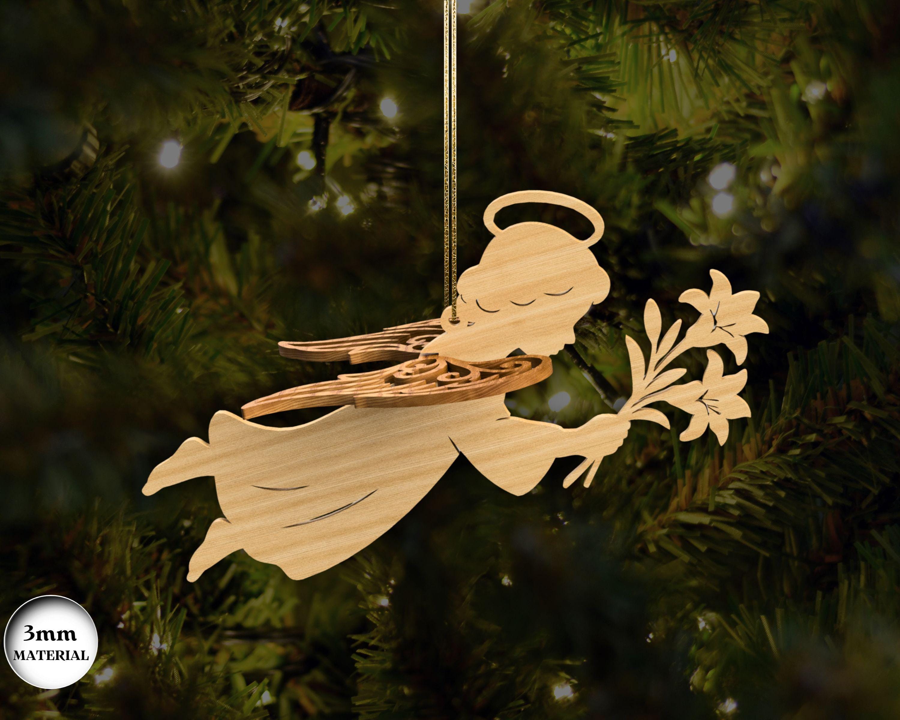 3D Christmas Angels Ornament Bundle, Angel Laser Cut, Nativity Ornament ...