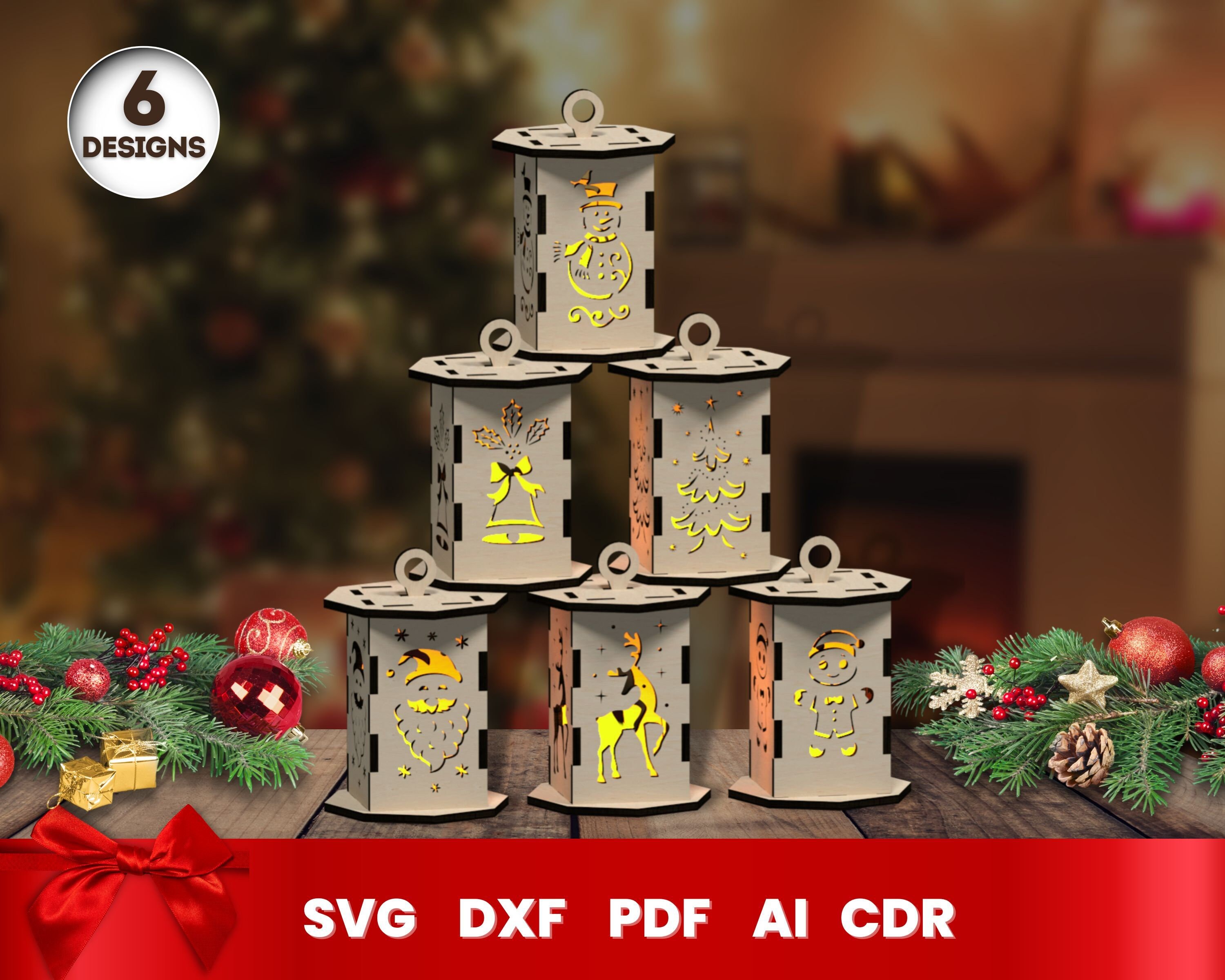 Christmas Laser Cut Bundle, SVG Bundle for Glowforge, Christmas ...