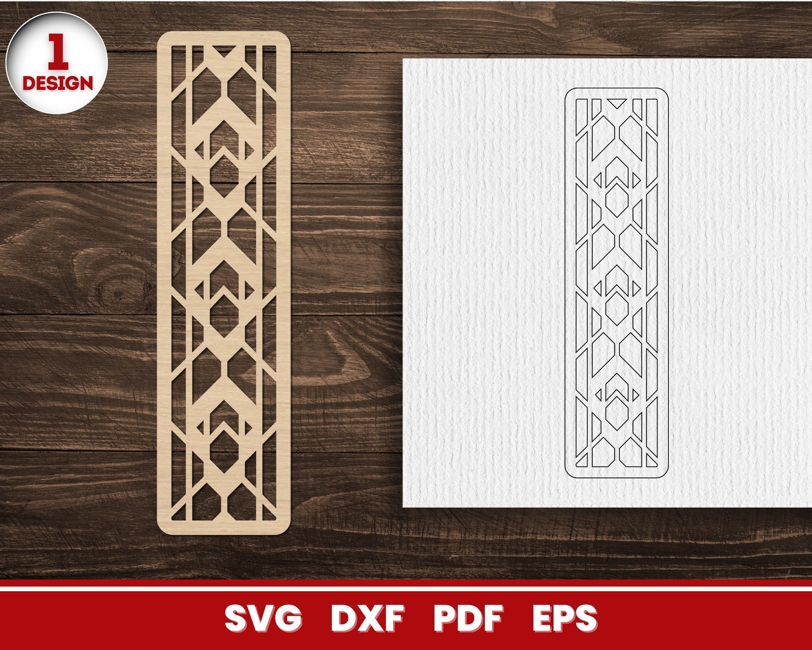 Geometric Bookmarks SVG Bundle, SVG Bundle for Glowforge, Bookmark ...