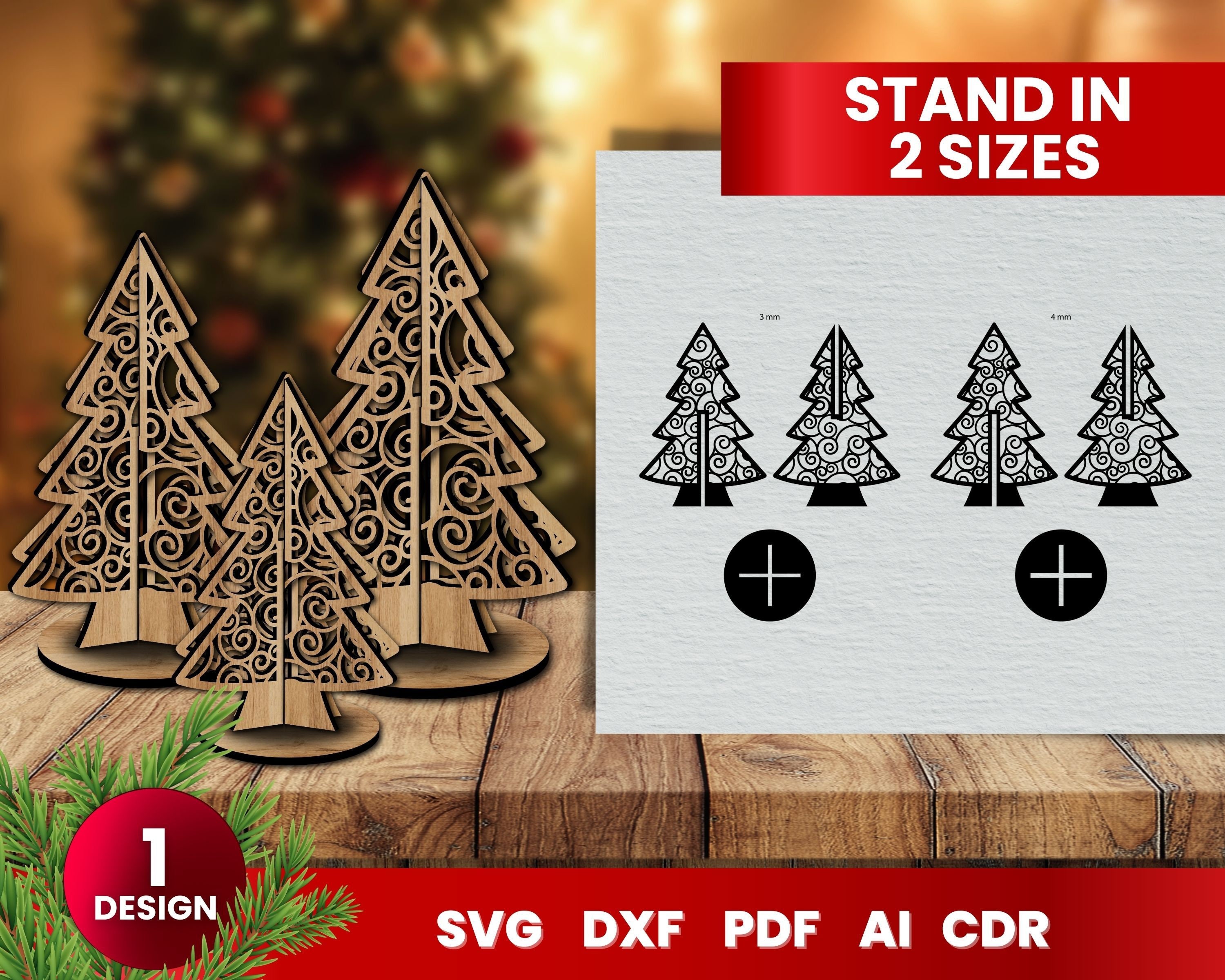 Christmas Tree Laser Cut, SVG Bundle for Glowforge, Christmas, Cricut ...