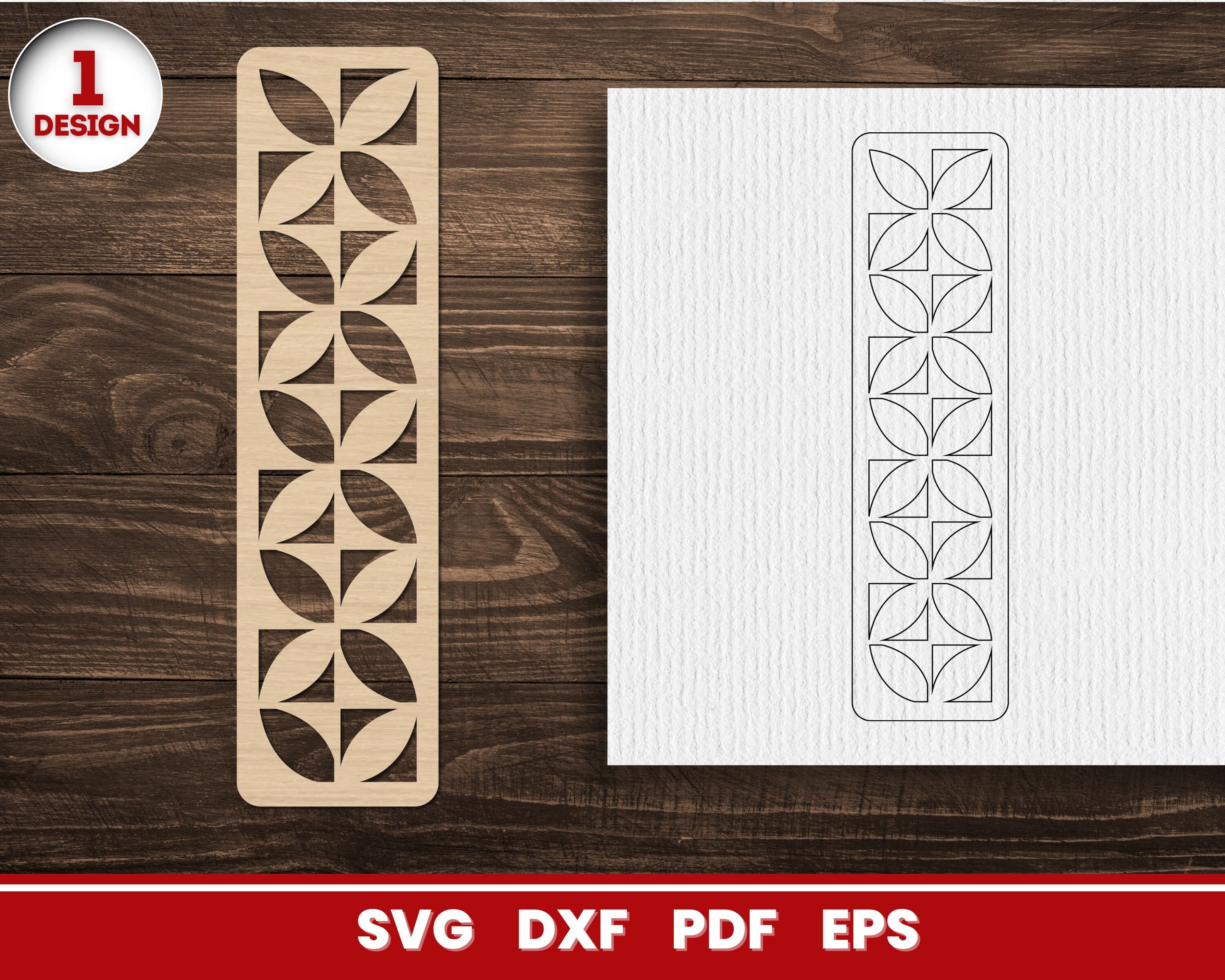 Geometric Bookmarks SVG Bundle, SVG Bundle for Glowforge, Bookmark ...