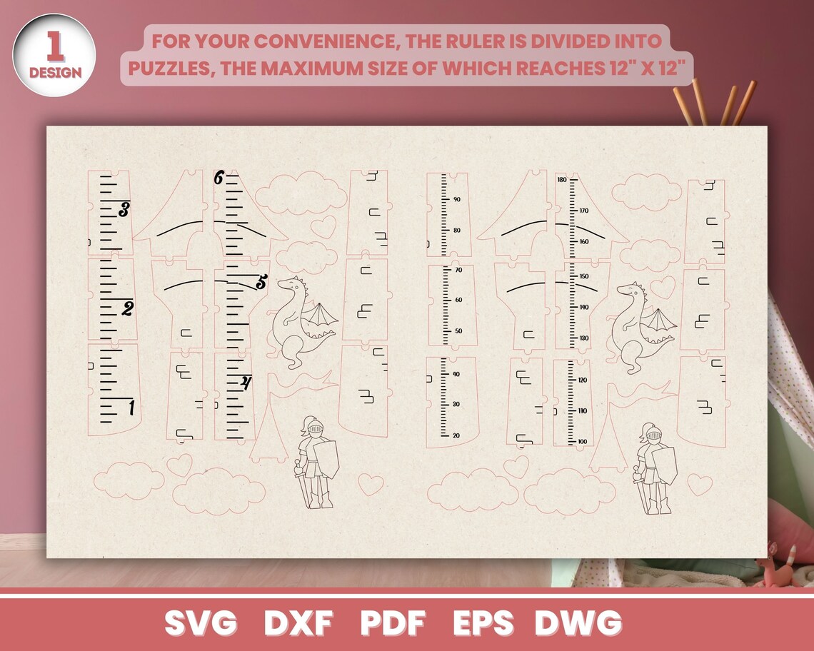 Princess Tower Growth Chart Laser Cut, SVG File for Glowforge, Children ...