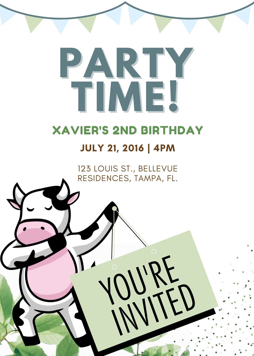 EDITABLE Printable Cow Invitation Card, Cow Birthday Party Invite ...