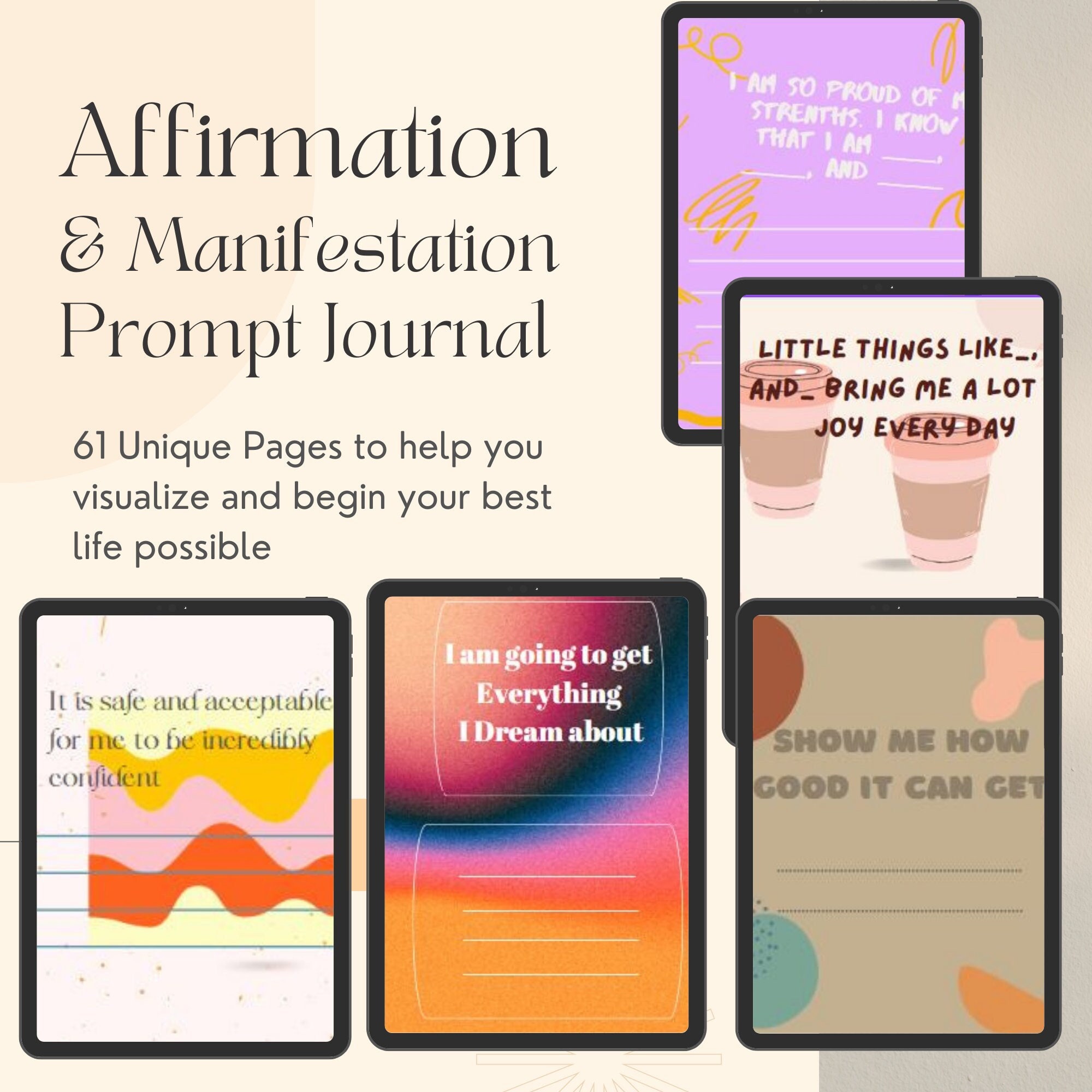 Affirmation & Manifestation Workbook Journal Notebook for ...