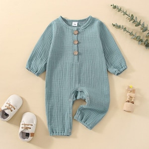 Baby Boy Long Sleeve Muslin Fabric Outfit New Born Baby Boy - Etsy