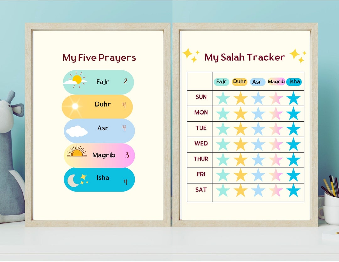 Salah Tracker| Kids Prayer Tracker| Digital Salah Tracker | Printable ...