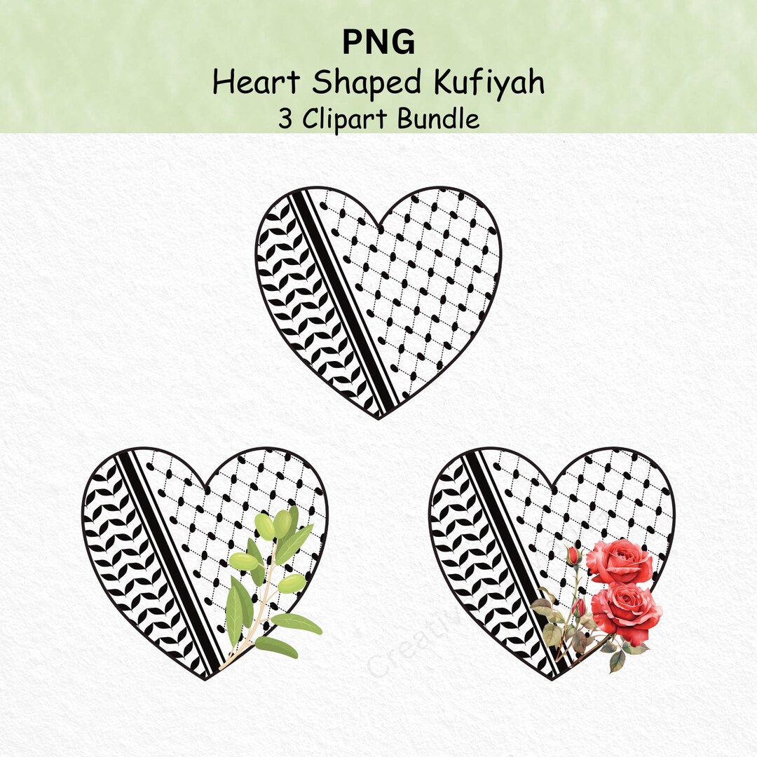 Palestine Png, Heart Shaped Kufiyah Png, Sublimation, Sublimation Png ...