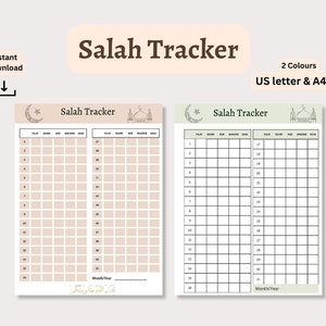 Salah Tracker Printable, Muslim Praying Tracker, Prayer Check List ...