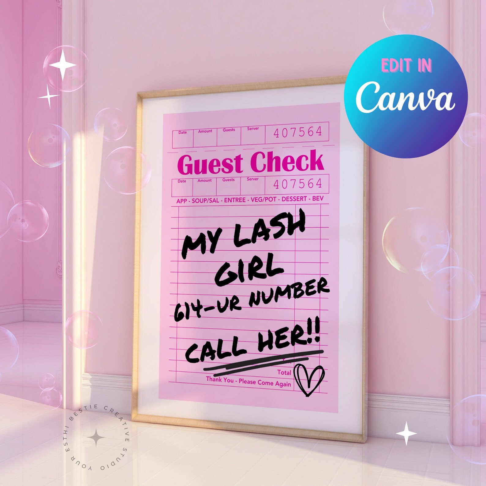 Call My Lash Girl Wall Art Printable|lash Tech Digital Art|salon Decor ...