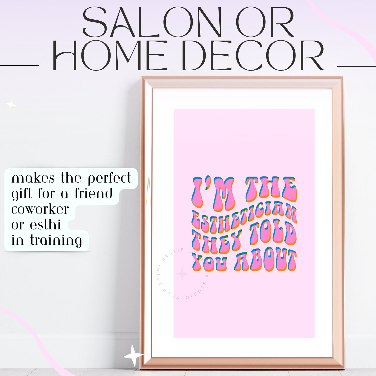 Esthetician Pink Wall Art Printable|beauty Professionals Digital Art ...