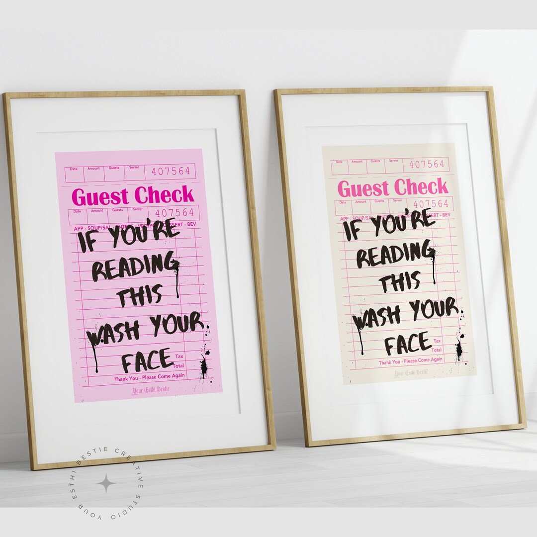 If You're Reading This Wash Your FACE Wall Art Printable, Esthi Digital ...