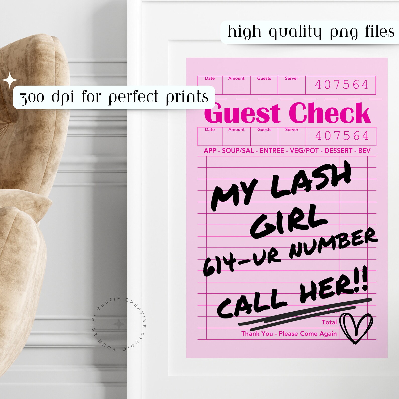 Call My Lash Girl Wall Art Printable|lash Tech Digital Art|salon Decor ...