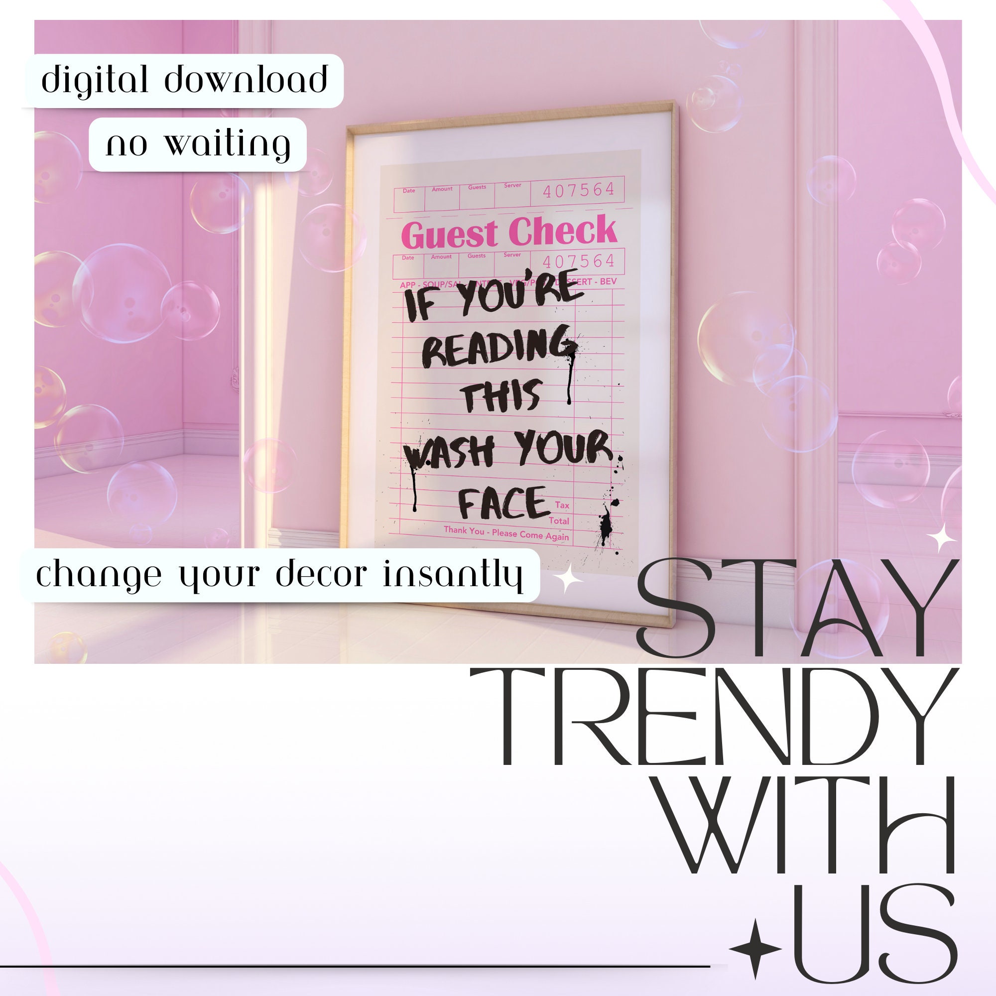 If You're Reading This Wash Your FACE Wall Art Printable, Esthi Digital ...