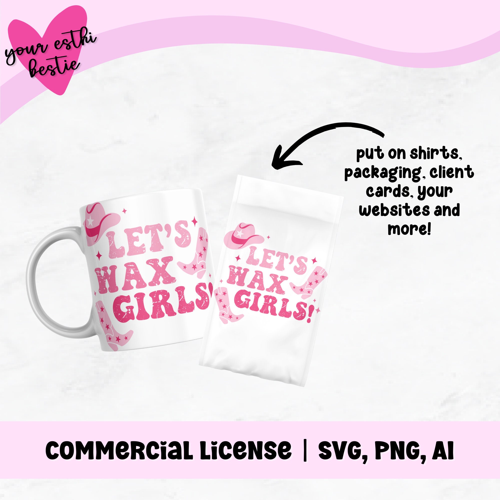 Let's Wax Girls SVG Digital Download Pink Preppy Western SVG for ...