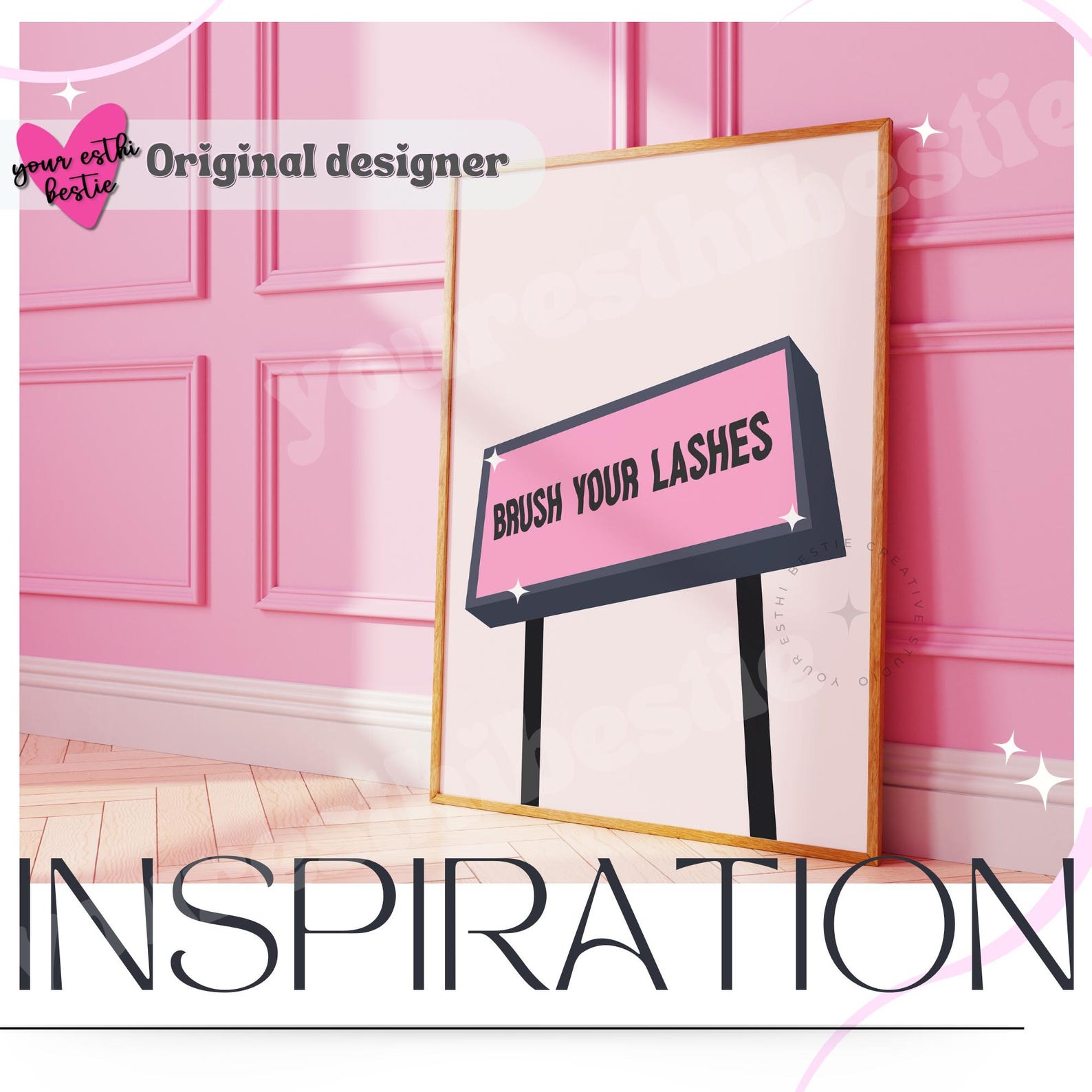 Billboard Brush Your Lashes Wall Art Printable, Esthi Digital Art ...