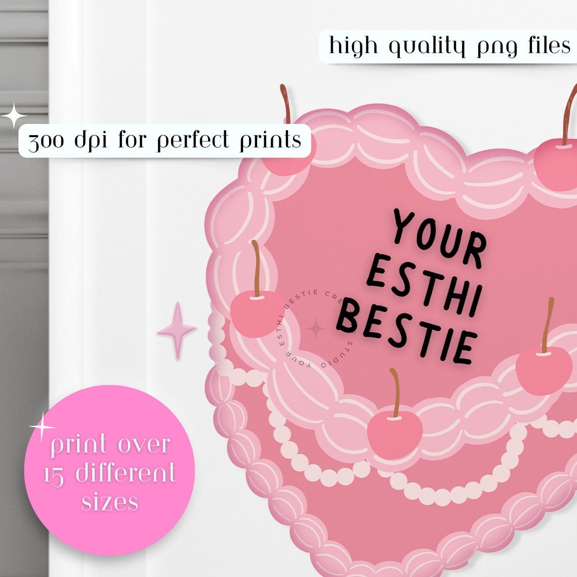 Your Esthi Bestie Cake Wall Art Printablebeauty Professionals Digital ...