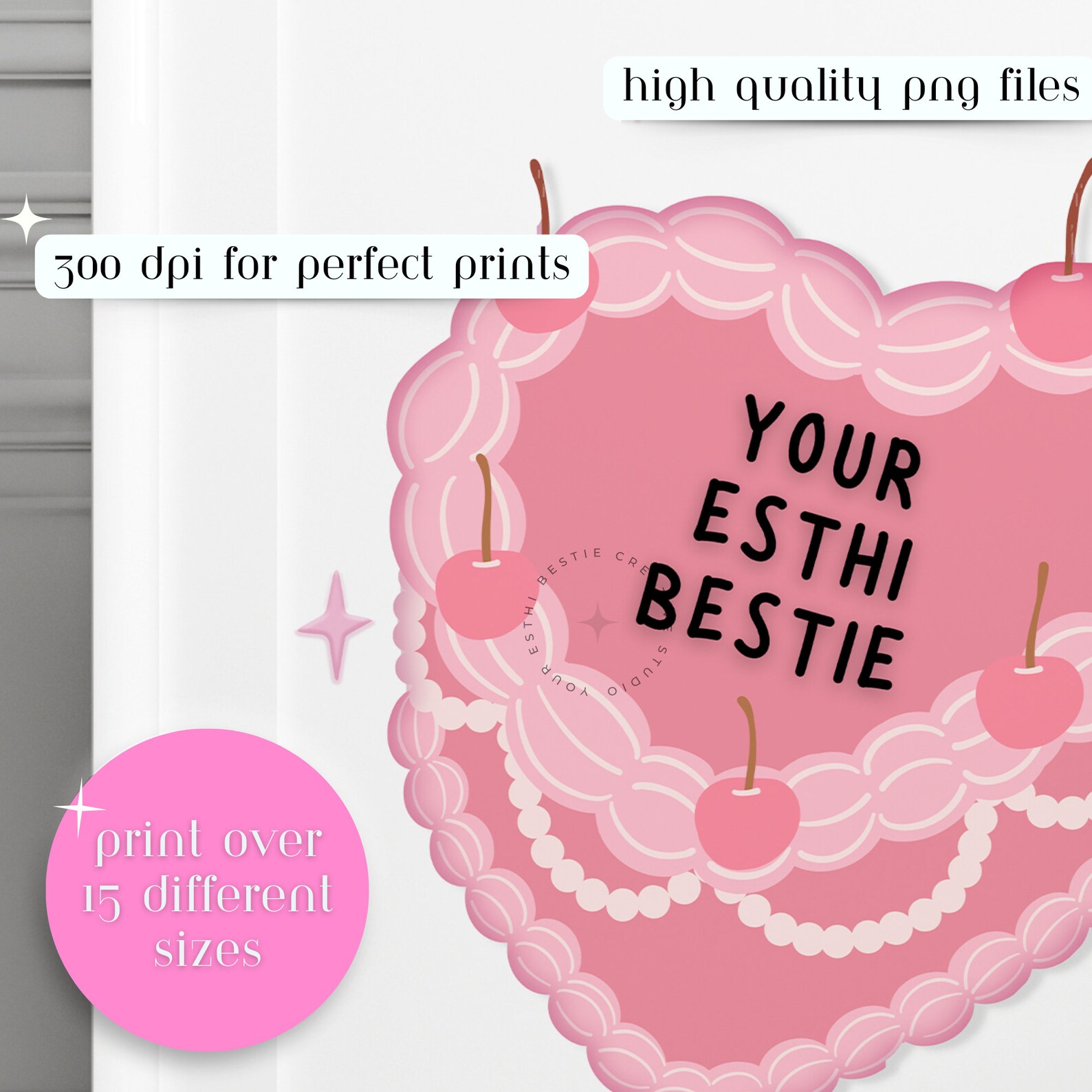 Your Esthi Bestie Cake Wall Art Printablebeauty Professionals Digital ...
