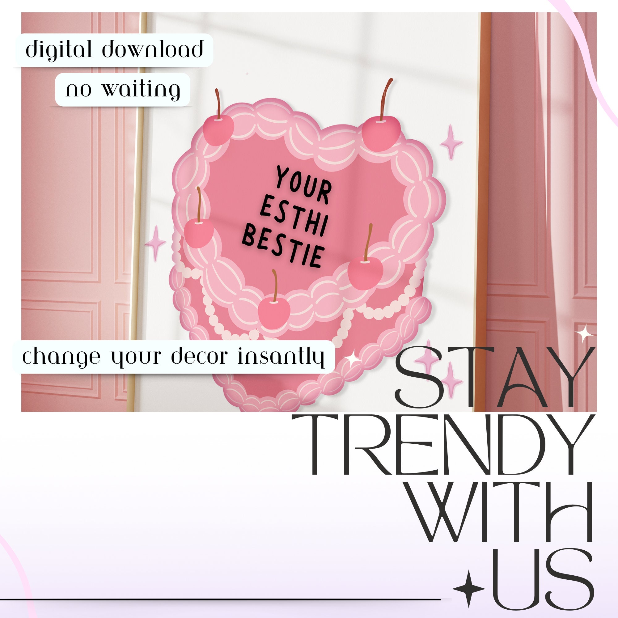 Your Esthi Bestie Cake Wall Art Printablebeauty Professionals Digital ...