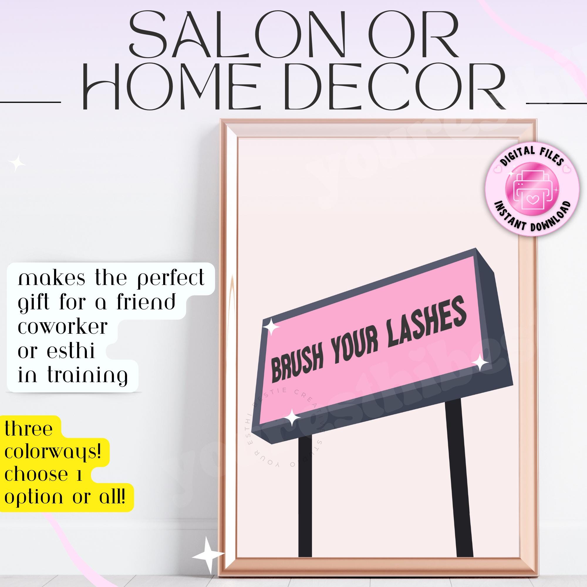 Billboard Brush Your Lashes Wall Art Printable, Esthi Digital Art ...