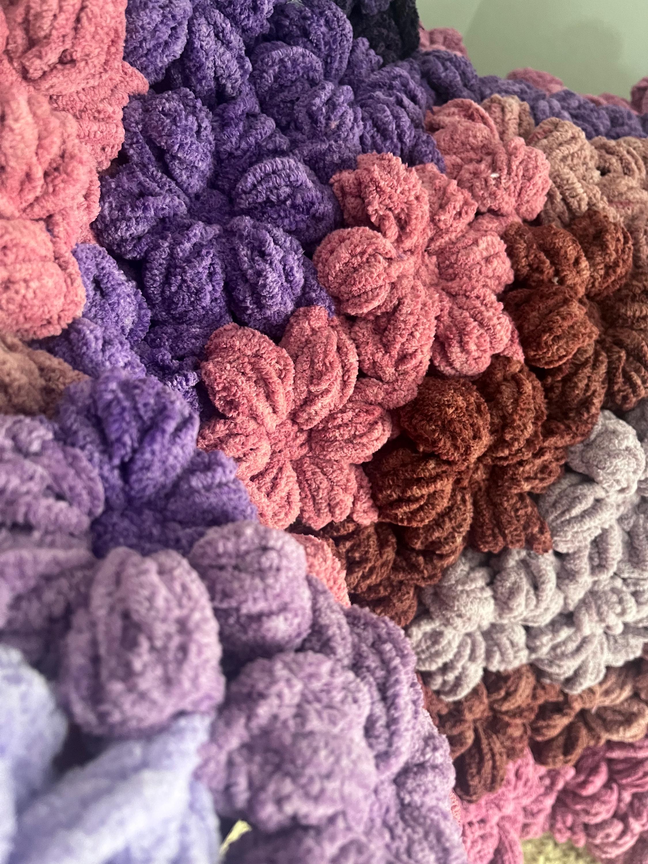 Field of Puff Flowers Afghan. Crib Size / Throw Size. Made to Order and ...