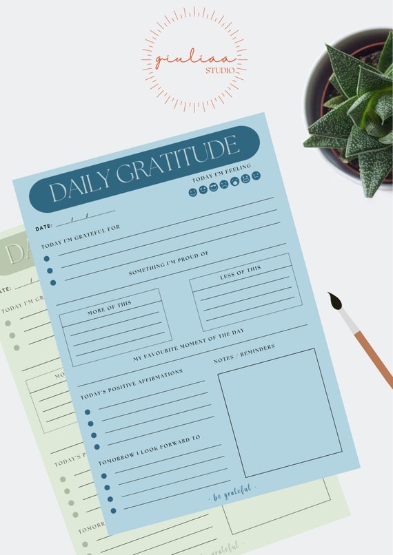 Daily Gratitude Planner fresco Digital Diary - Etsy