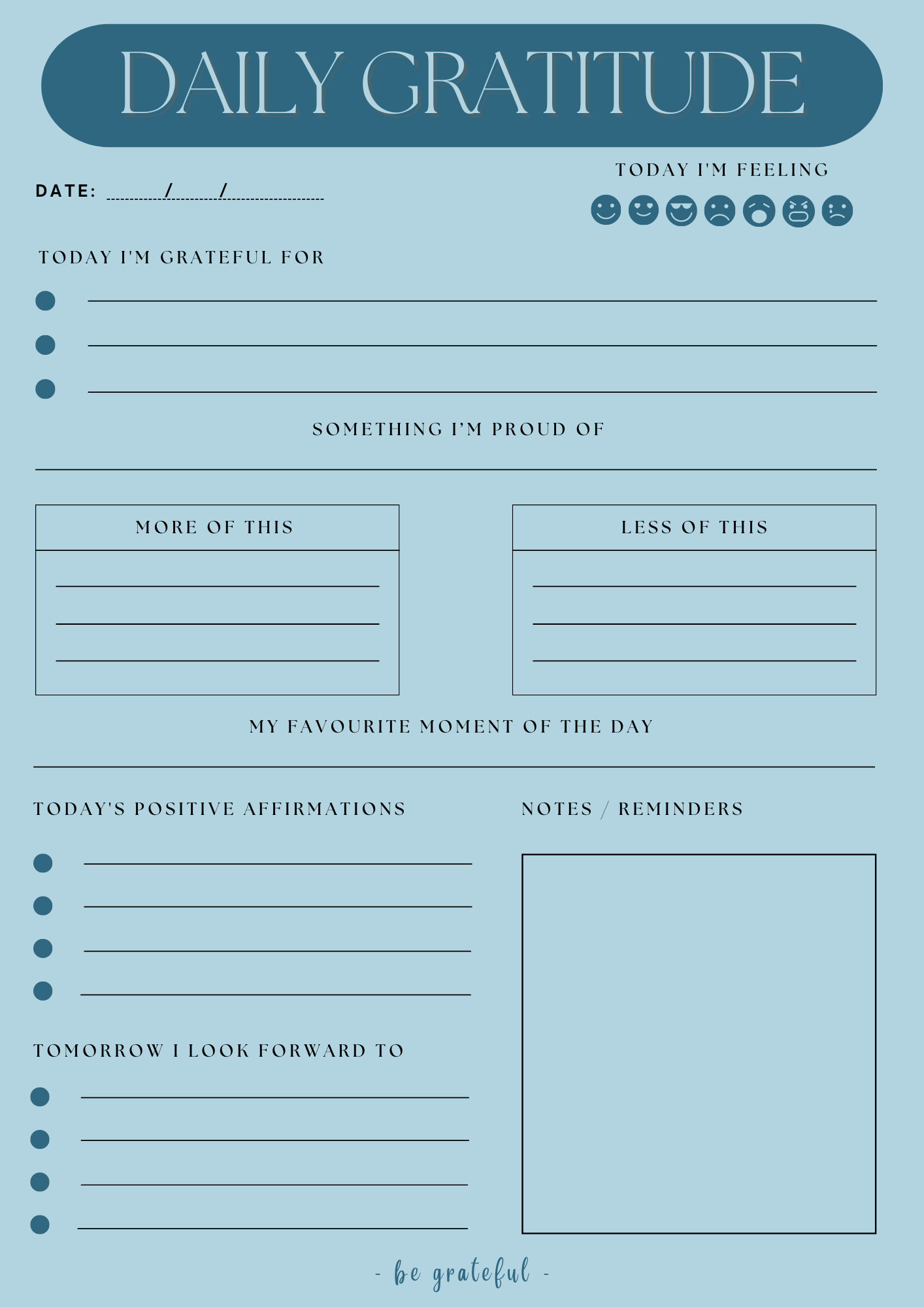 Daily Gratitude Planner fresco Digital Diary Daily Check in Journal ...