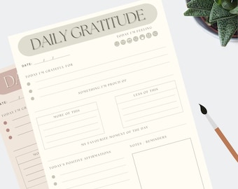 Daily Gratitude Planner fresco Digital Diary Daily Check in Journal ...