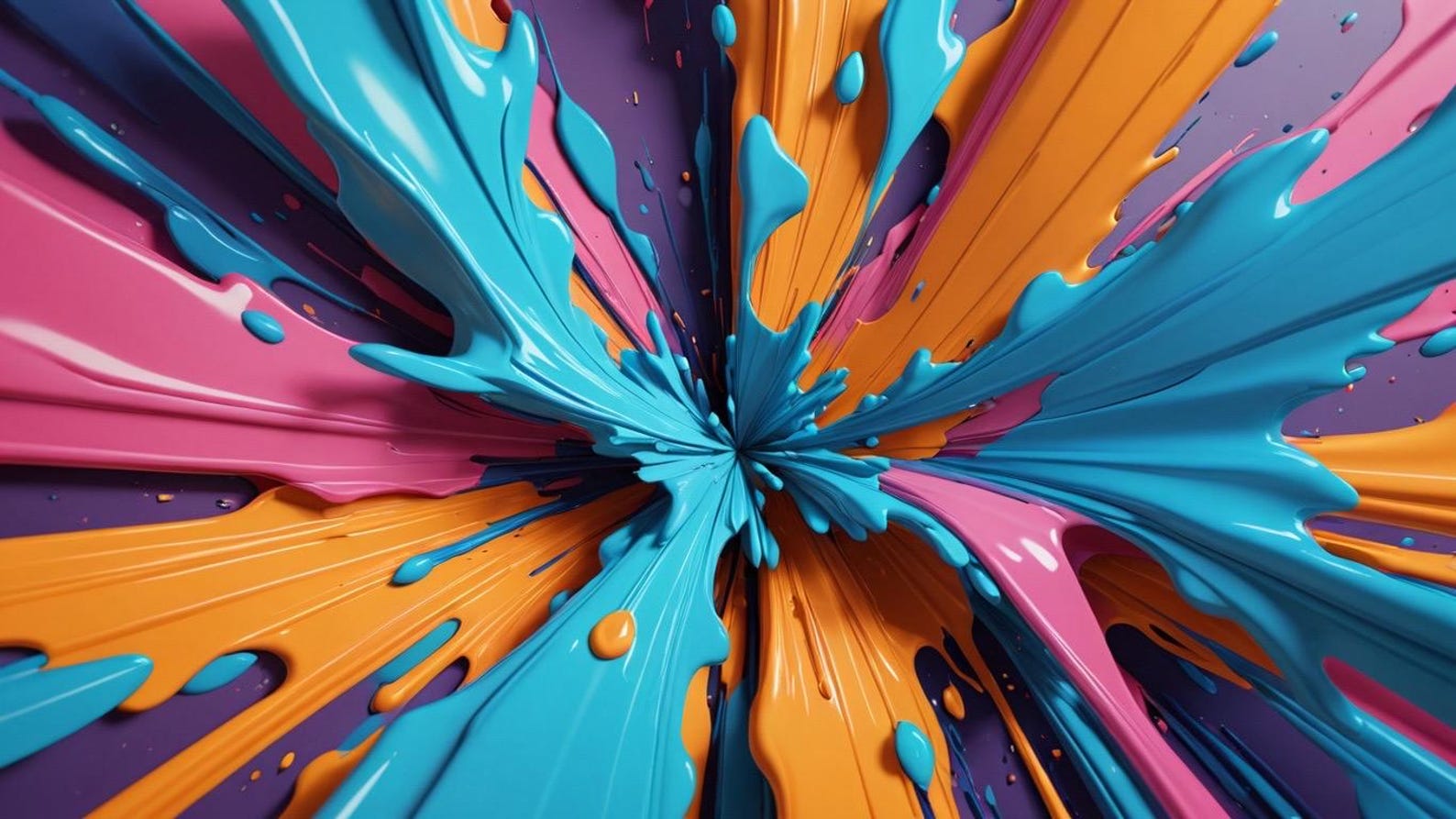 Abstract Bright Splattered Paint | Digital Art | AI IMAGE - Etsy