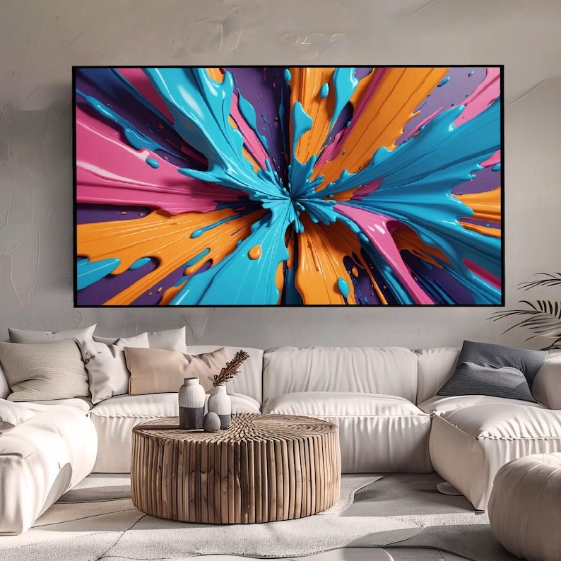 Abstract Bright Splattered Paint | Digital Art | AI IMAGE - Etsy