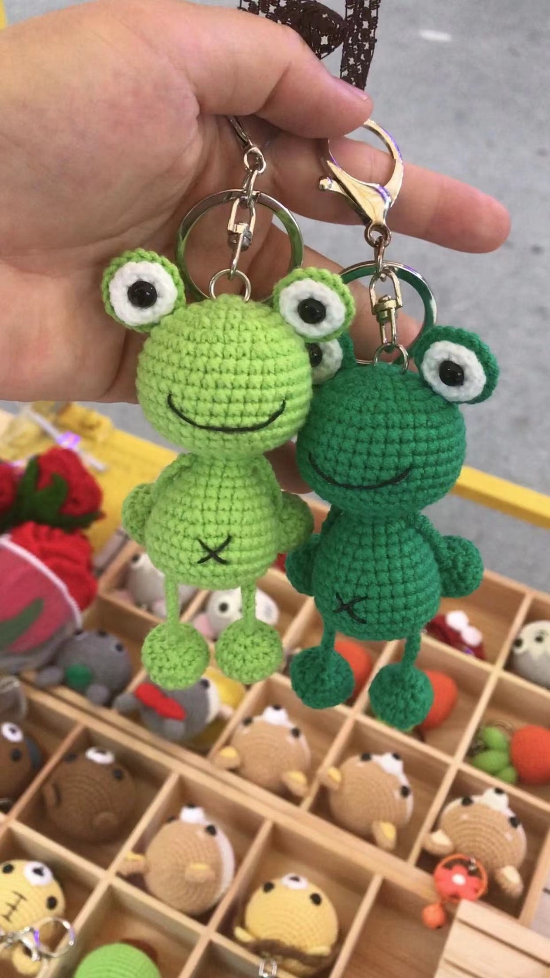 Frog Keychain,frog Key Chain,knitting and Crochet Toys,gift for Her or ...