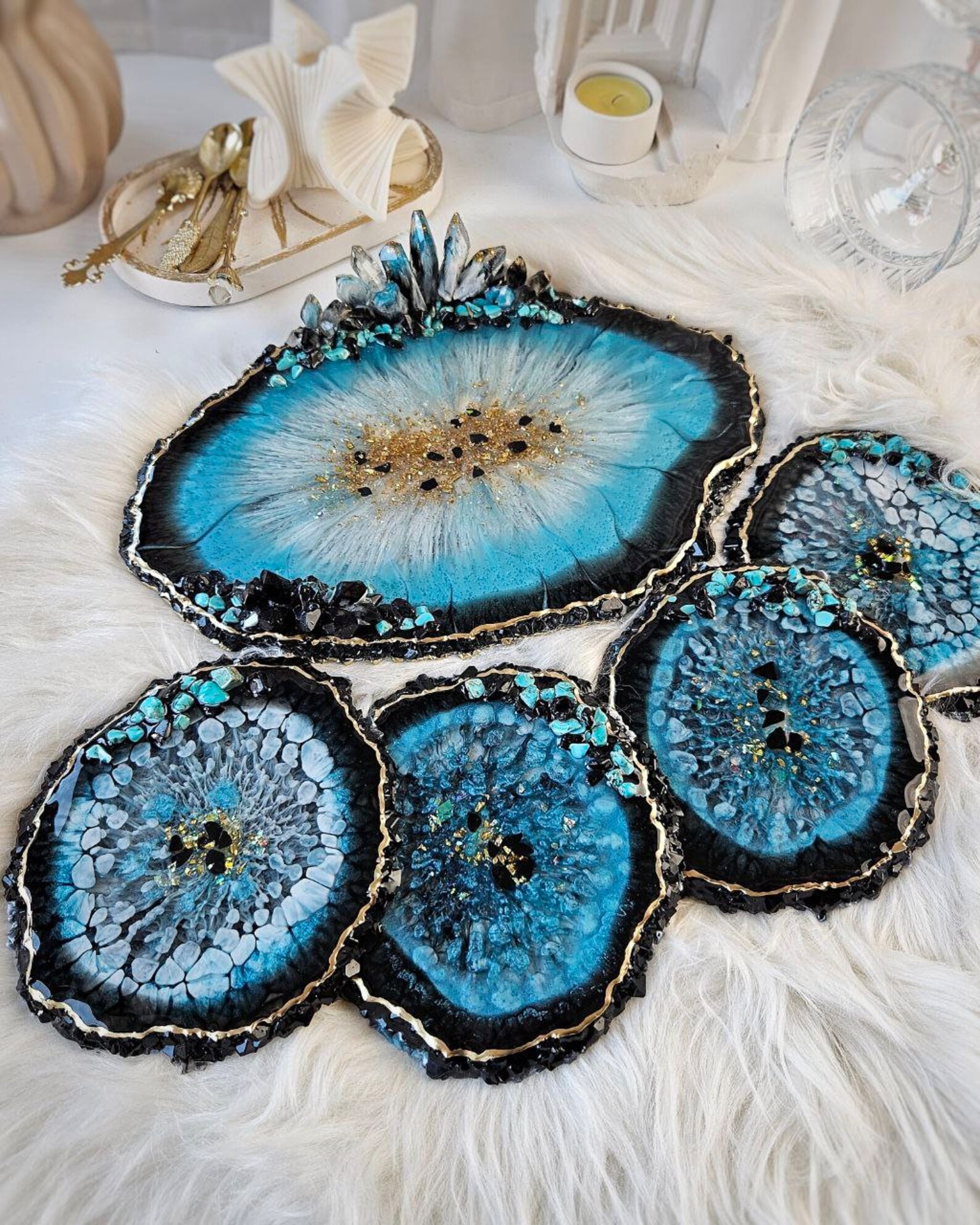 Home Decor, Epoxy Resin Set, Resin Art, Coaster, Aesthetic Room Decor ...