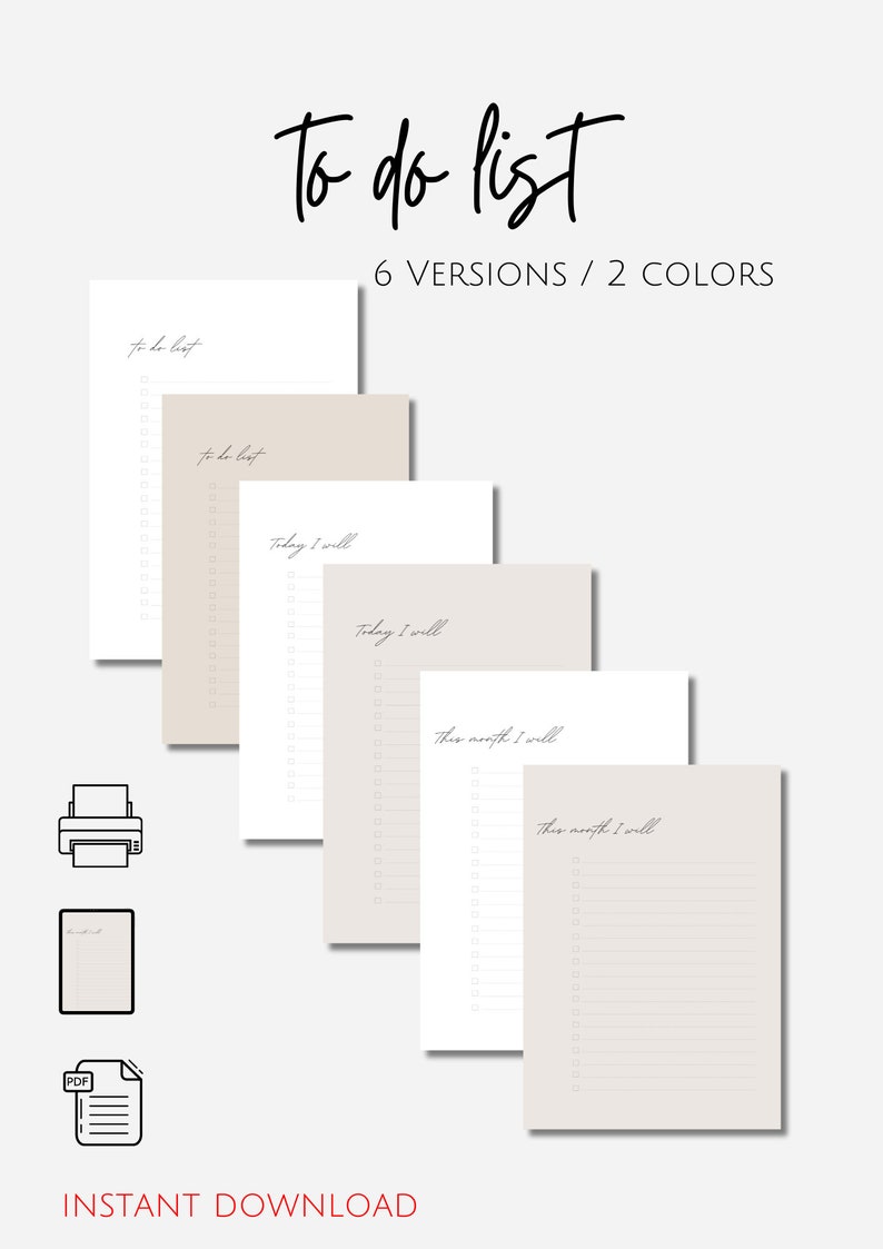 Printable to Do List - Etsy