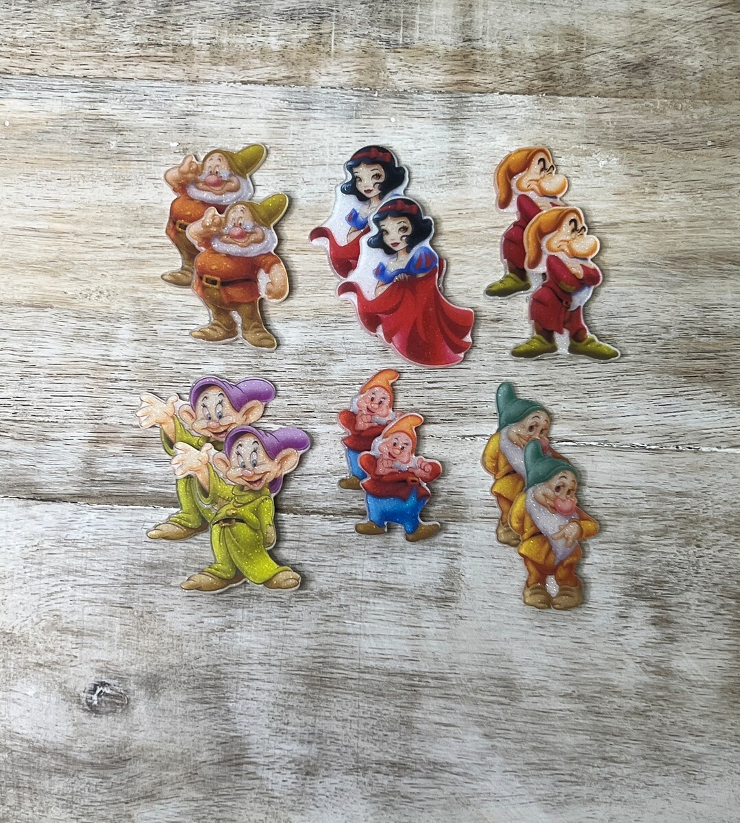 Glitter Snow White & Seven Dwarfs Resin Flatbacks | Craft ...