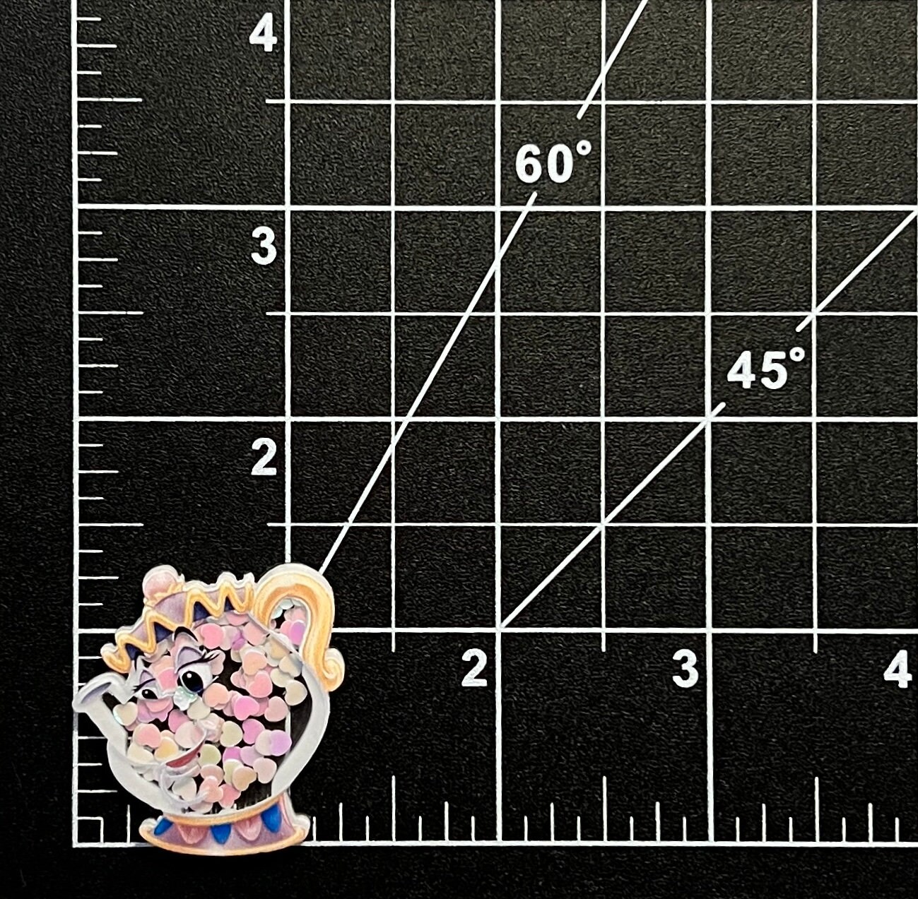 Disney Beauty and the Beast Mrs. Potts Acrylic Shakers Hair Bow Center ...